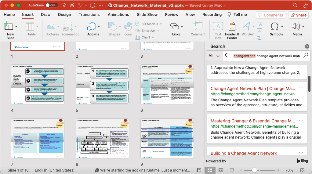 Change Agent Network Material | Change Management Methodology